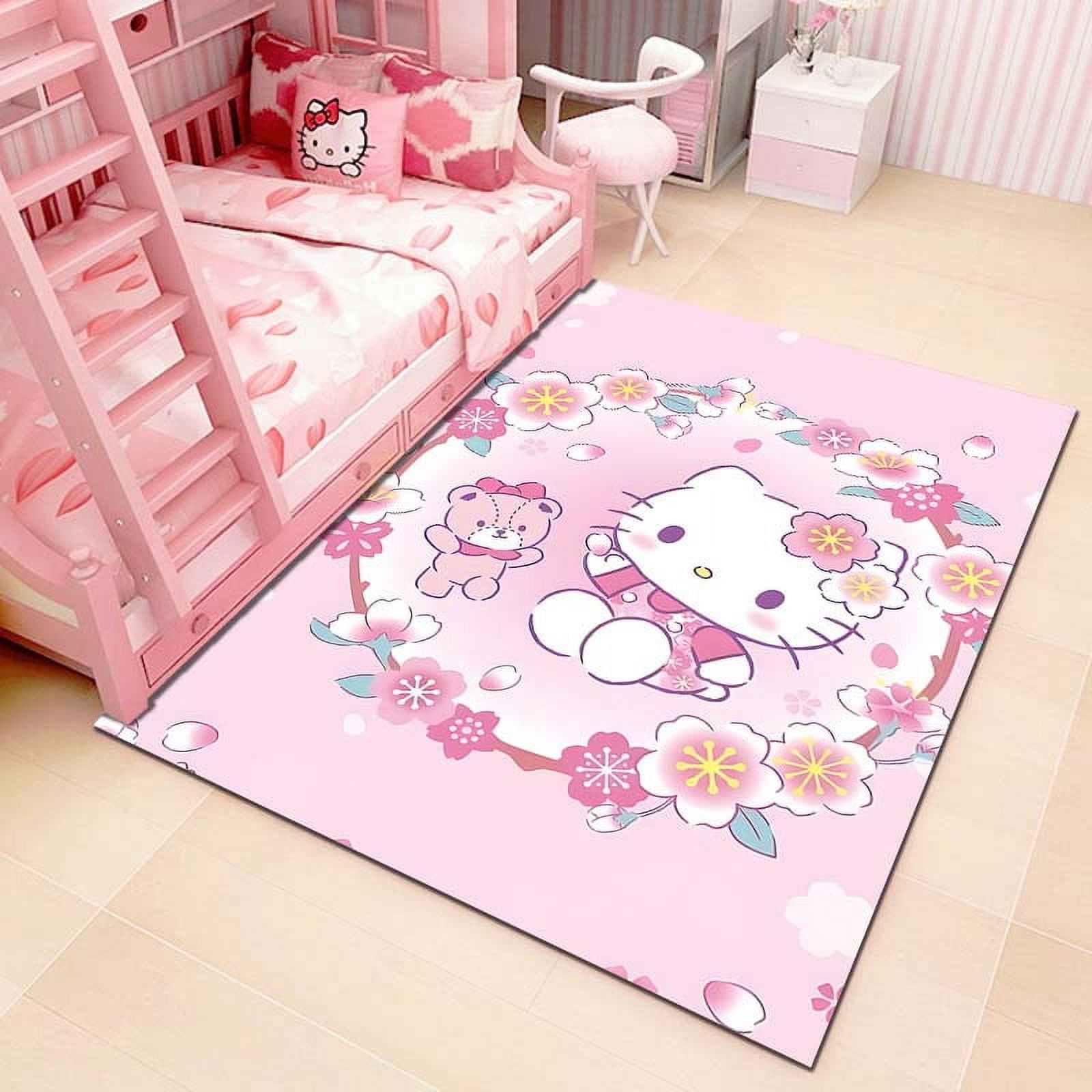 Cute Cat Sanrio Hello Kitty Print Cartoon Carpet Rug for Home Living ...
