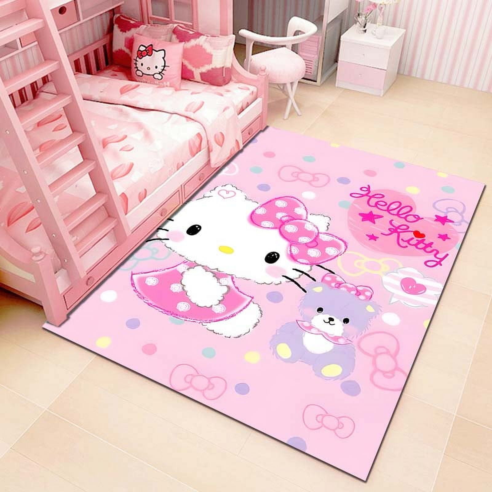 Cute Cat Sanrio Hello Kitty Print Cartoon Carpet Rug for Home Living ...