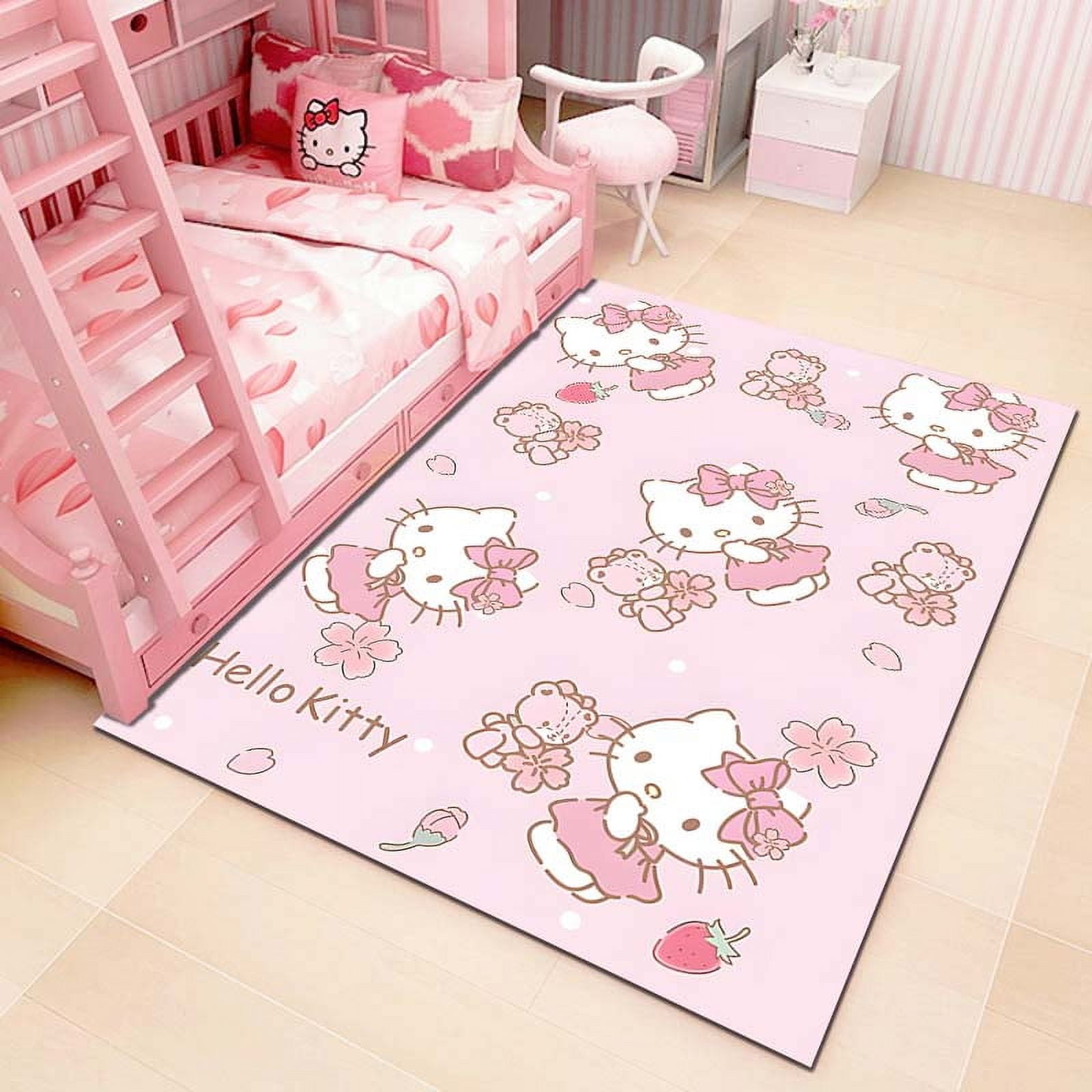 Cute Cat Sanrio Hello Kitty Print Cartoon Carpet Rug for Home Living ...