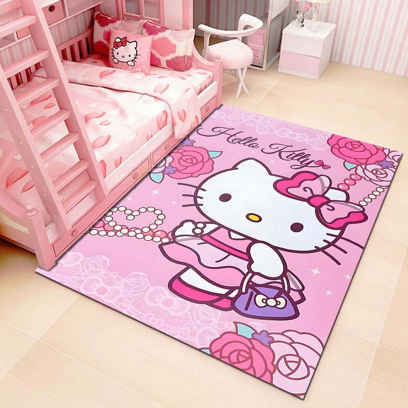 Cute Cat Sanrio Hello Kitty Print Cartoon Carpet Rug for Home Living ...