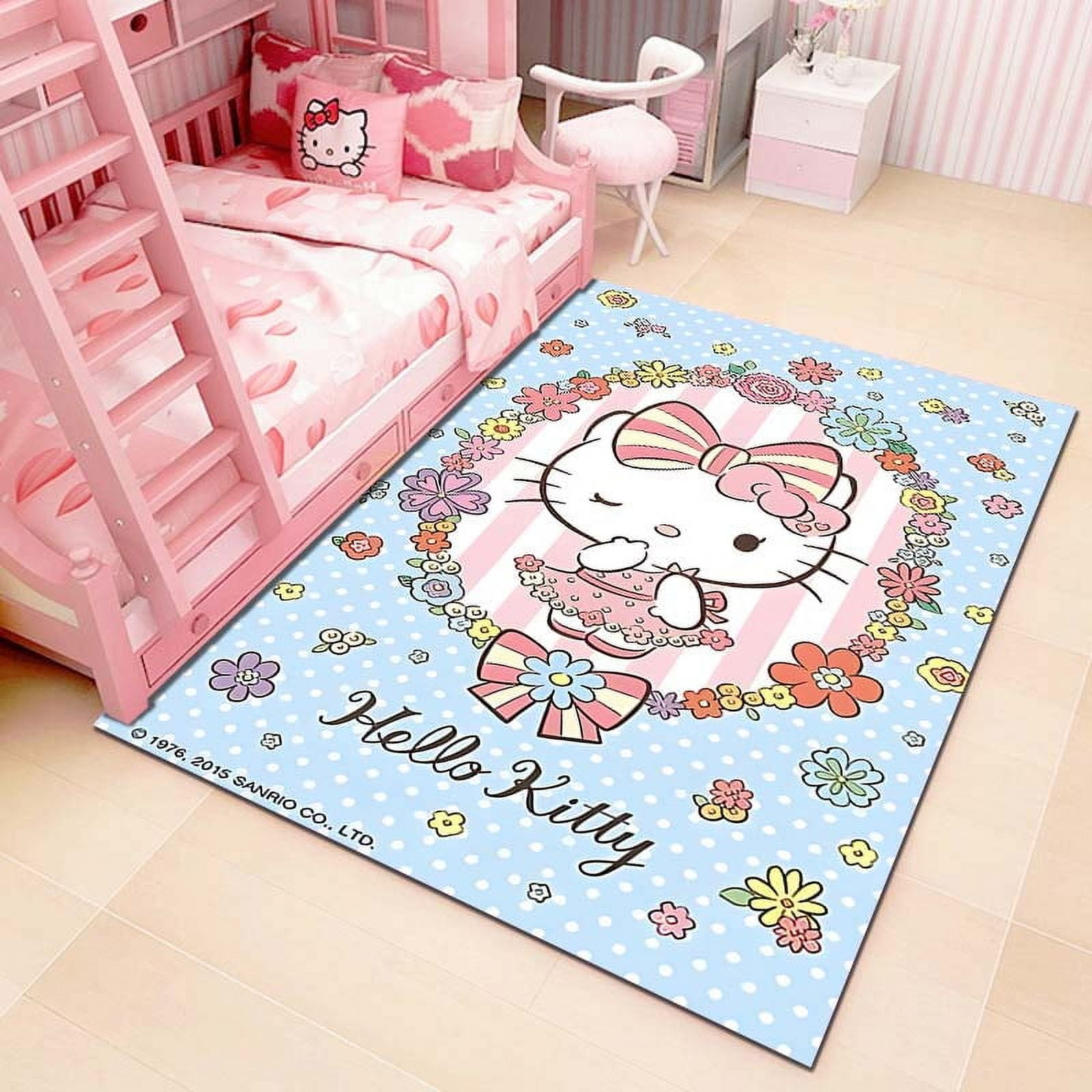 Cute Cat Sanrio Hello Kitty Print Cartoon Carpet Rug for Home Living ...