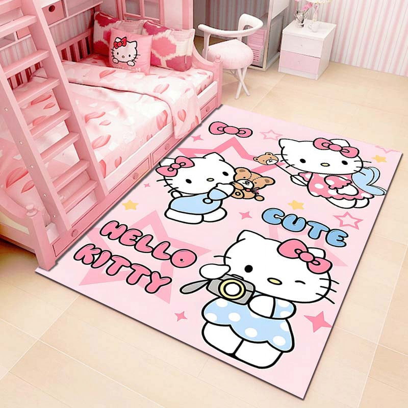 Cute Cat Sanrio Hello Kitty Print Cartoon Carpet Rug for Home Living ...