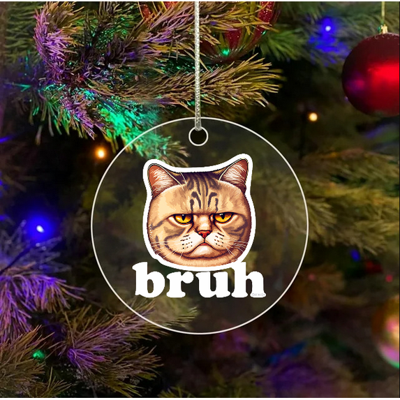 Cute Cat Says Bruh – Adorable Pet Cat Men Women Ornament, Home ...