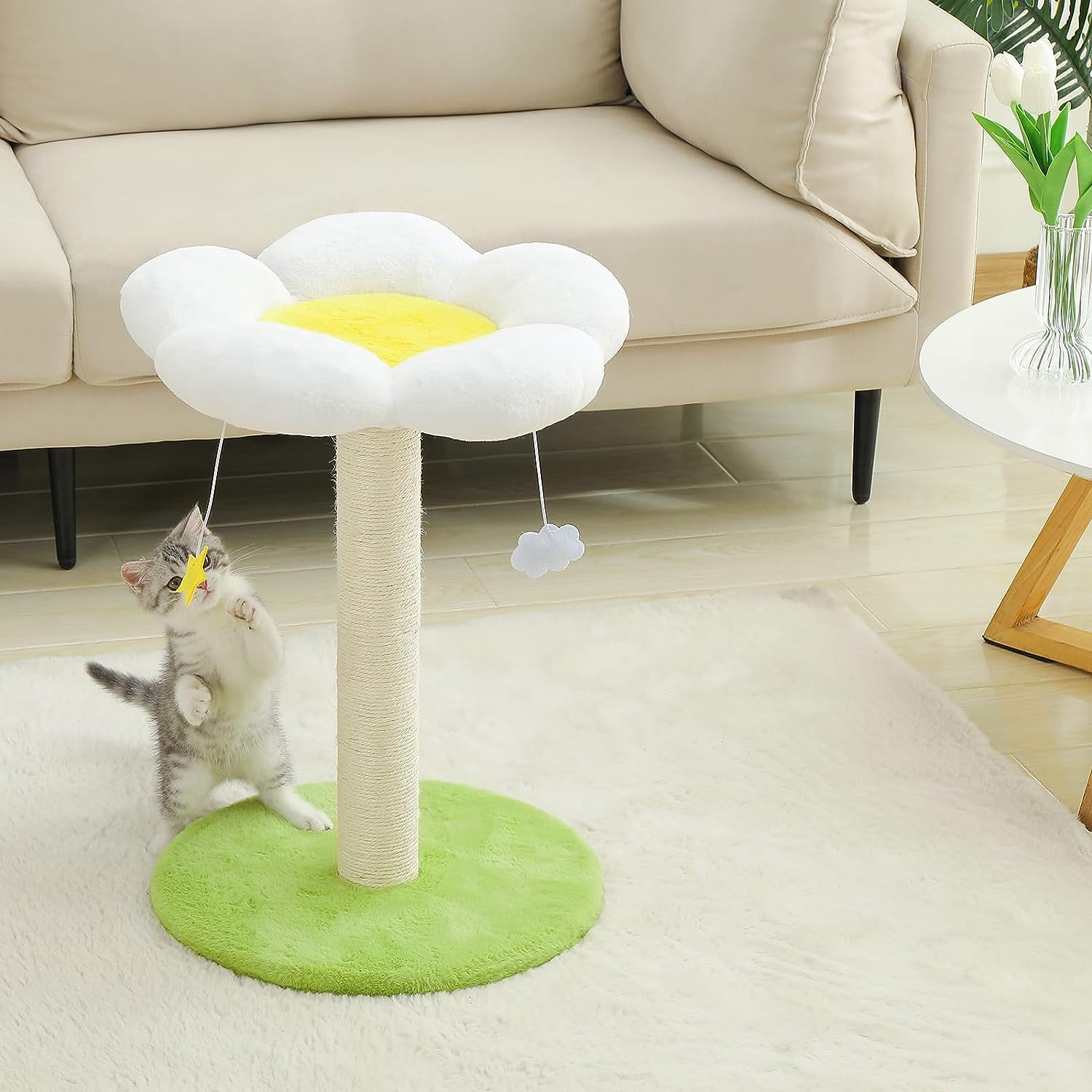 Cute Cat Scratching Post, Flower Cat Tree for Indoor Cats, Cat ...
