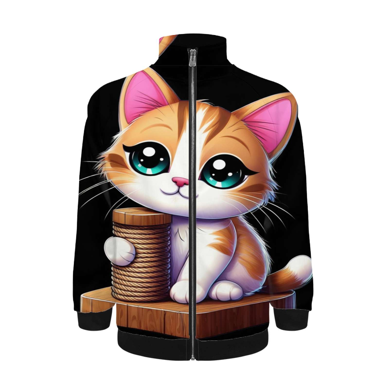 Cute Cat Scratching Post Jacket Men's Street Cool Long Sleeves Coat ...