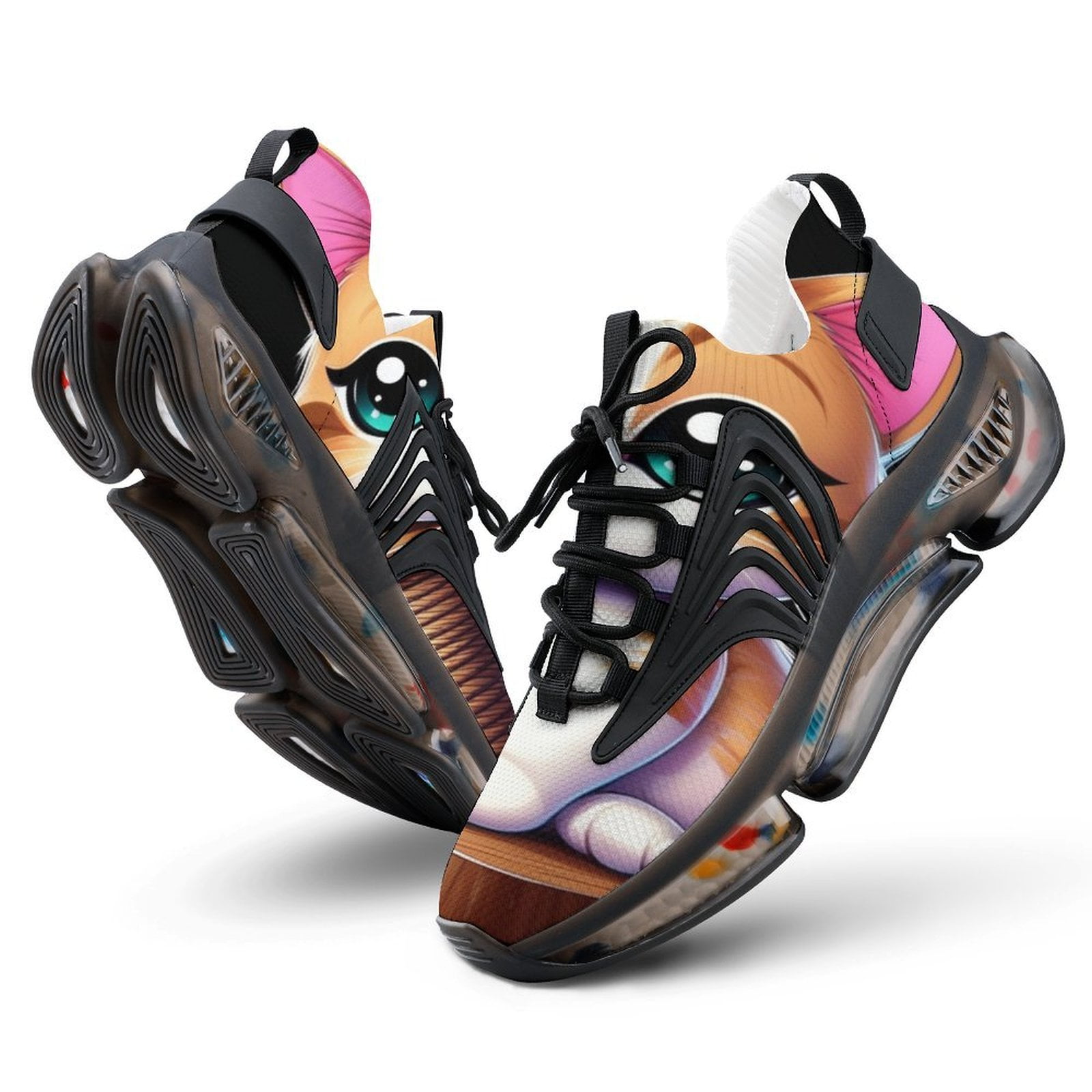 Cute Cat Scratching Post Walking Shoes for Men Woman Lightweight Tennis ...