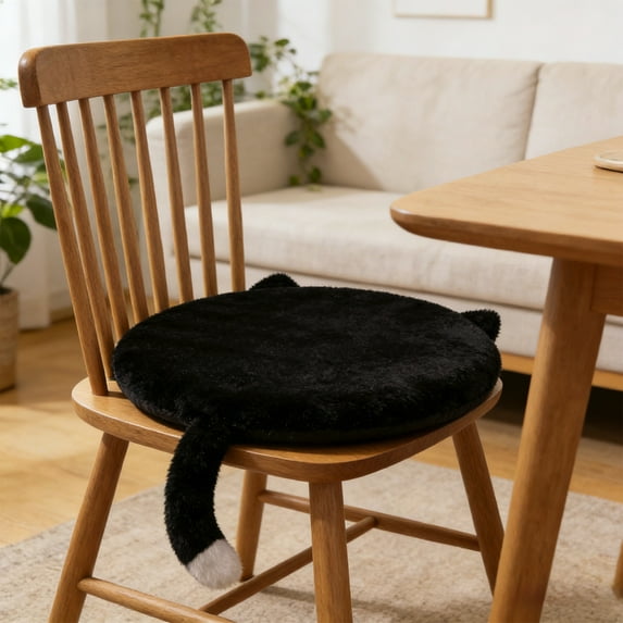 Cute Cat Seat Cushion Lovely Plush Soft Non-slip Seat Pad for Office ...