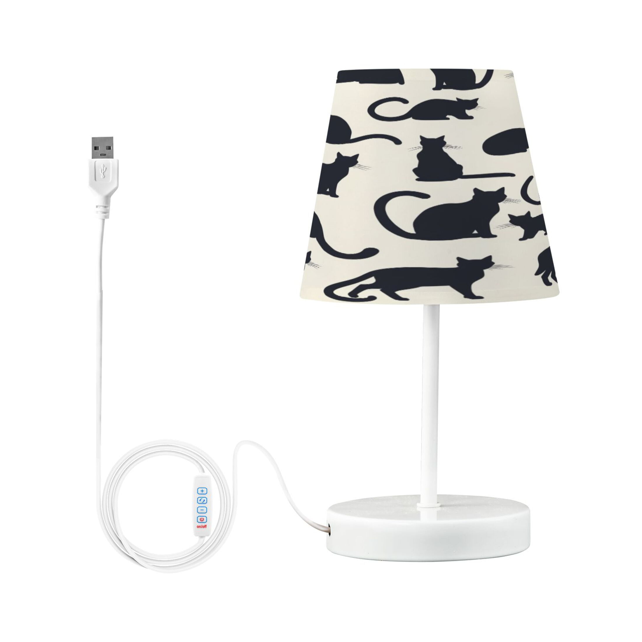 Cute Cat Silhouettes Desk Lamp LED Table Nightstand Lamps with 3 Color ...