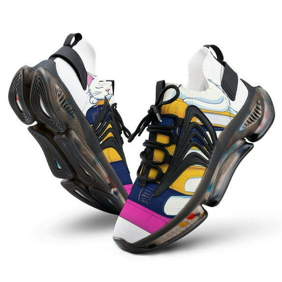 Cute Cat Sleeping Books Walking Shoes for Men Woman Lightweight Tennis ...