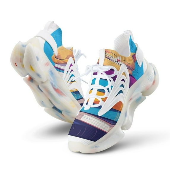 Cute Cat Sleeping on Books Walking Shoes for Men Woman Lightweight ...