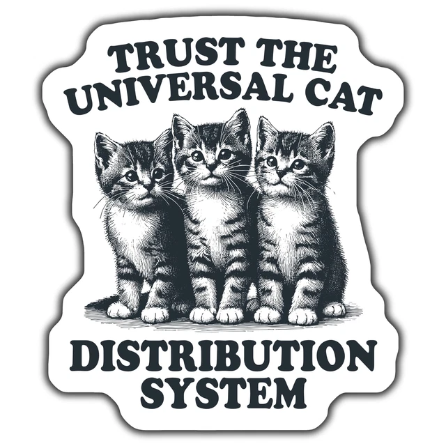 Cute Cat Sticker, Cat Sticker, Cat Distribution System Sticker ...