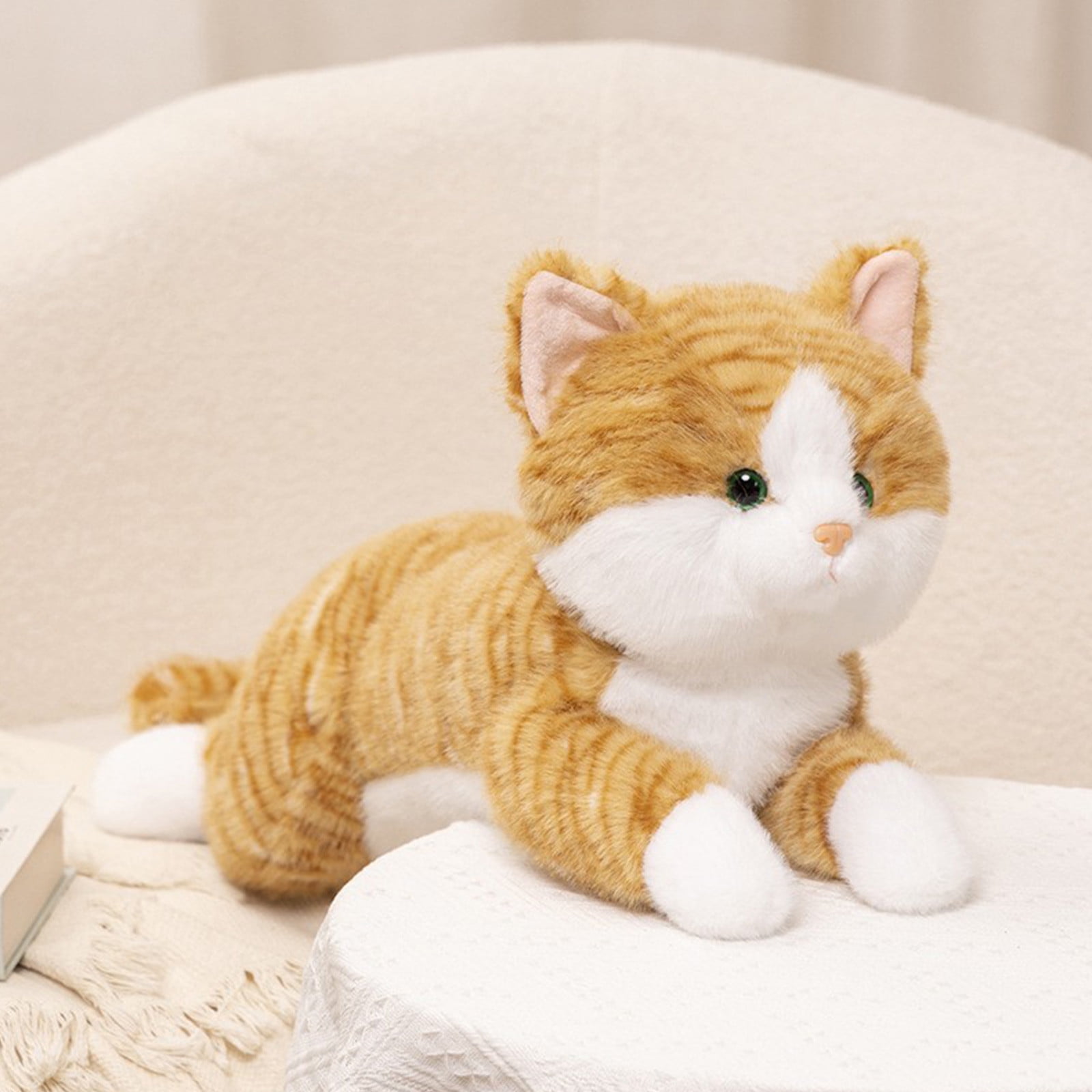Cute Cat Stuffed Animals for Adults 11.8", Soft and Cuddly Yellow Cat ...