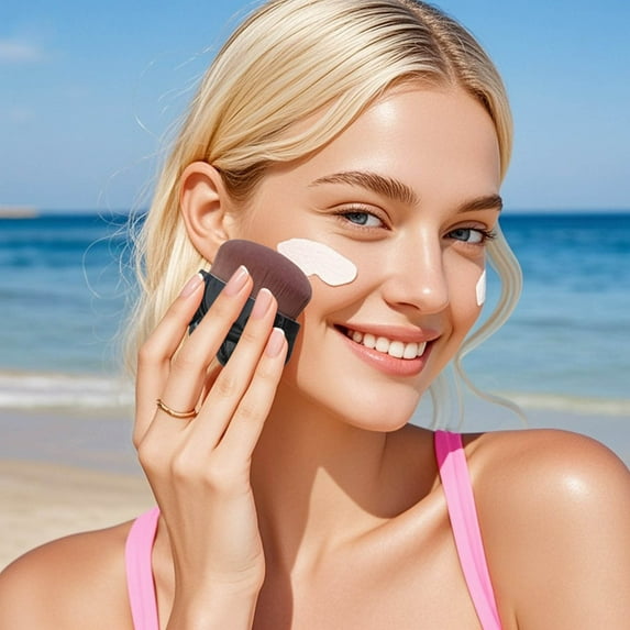 Cute Cat Sunscreen Applicator Brush Set With Protective Cover Sun ...