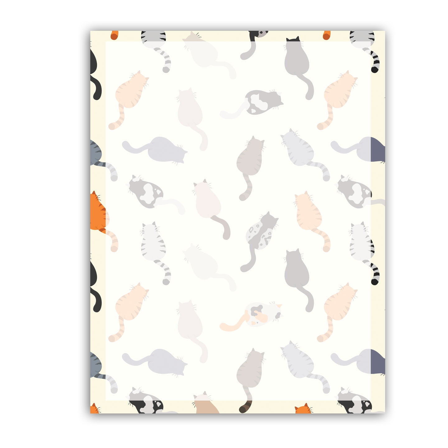 Cute Cat-Themed Stationery - 8.5 x 11 - 60 Letterhead Sheets - B6539 ...