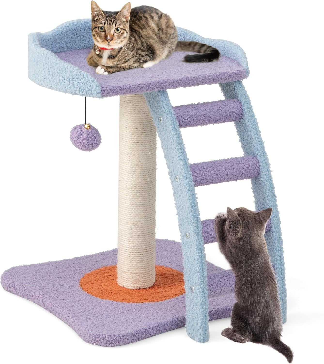 Cute Cat Tree, Flower Cat Tower with Sisal Scratching Post, Plush Perch ...