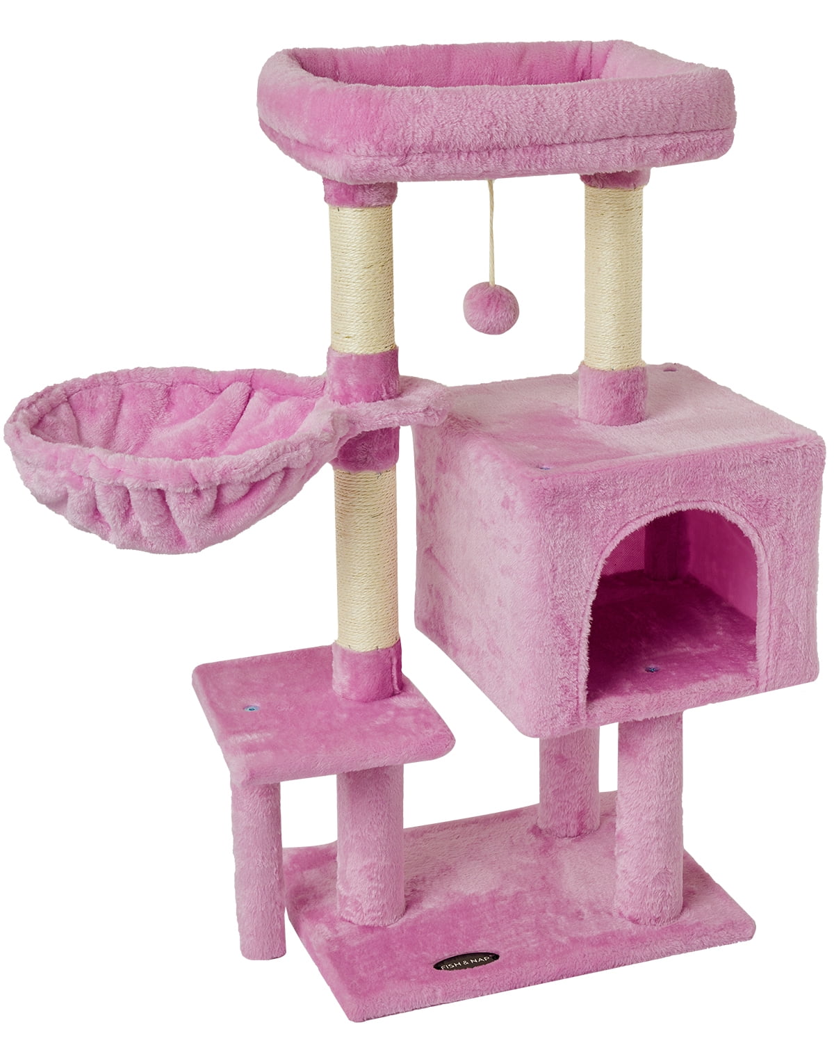 FISH&NAP Pink Cat Tree, Kitten Tower, Indoor Condo, Scratching Posts ...
