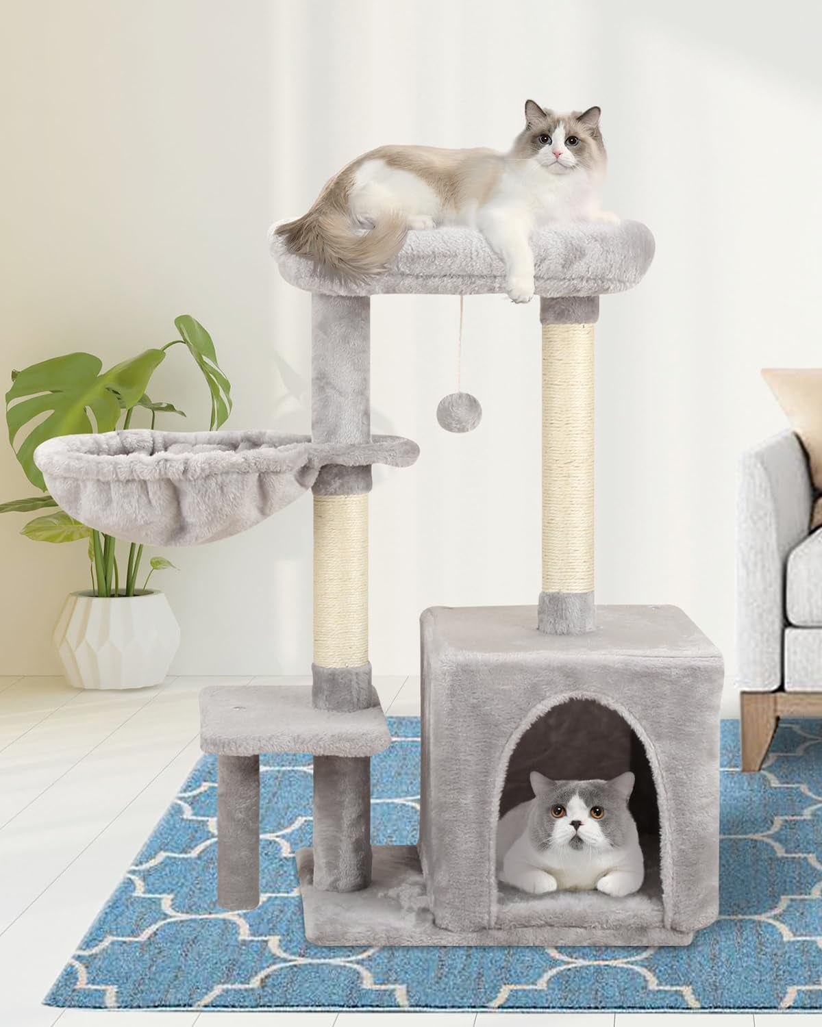 Cute Cat Tree Tower for Indoor Cats Condo with Sisal Scratching Posts ...