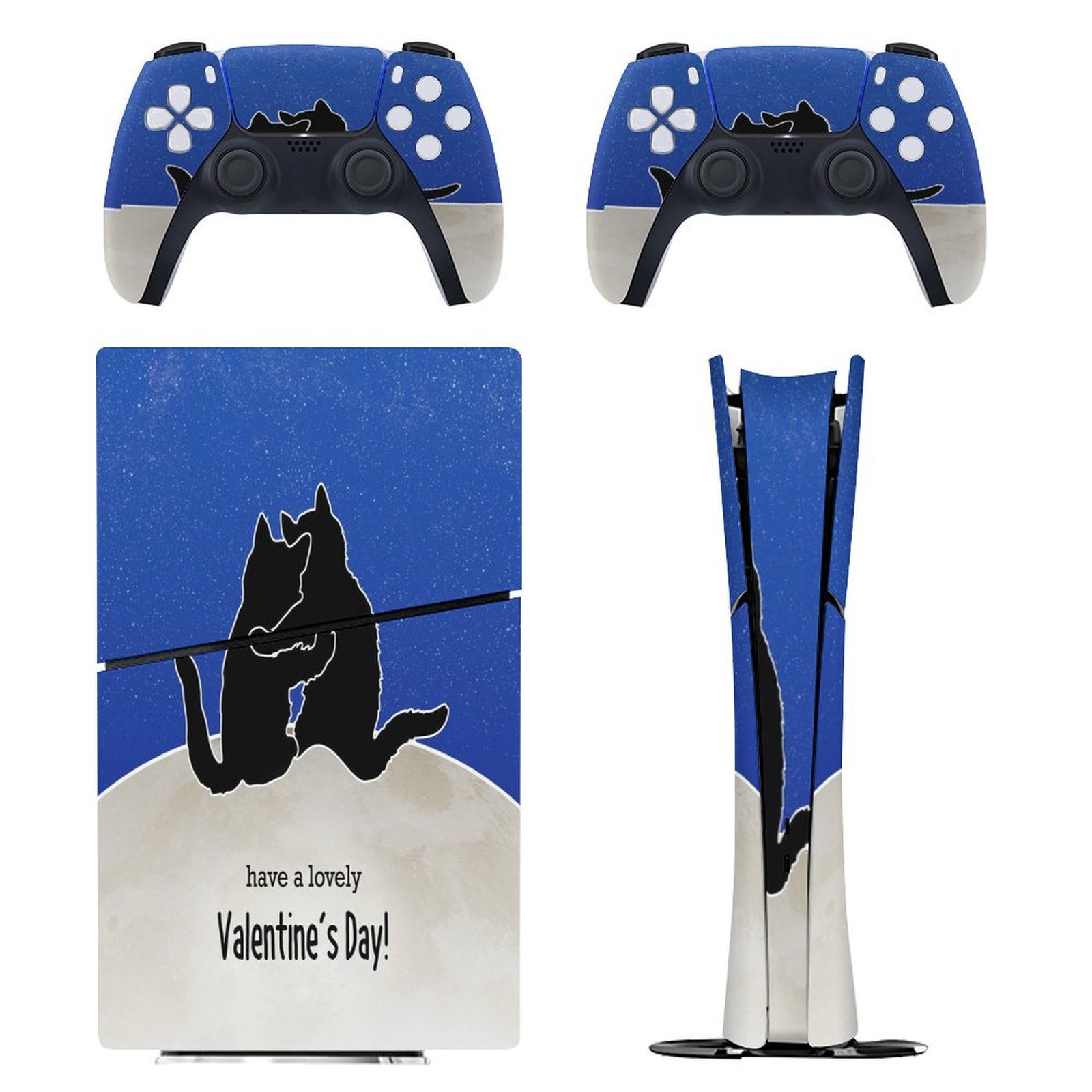 Cute, Cat, Valentine's Day PS5/PS5 Slim Digital Disc Skin Sticker For ...