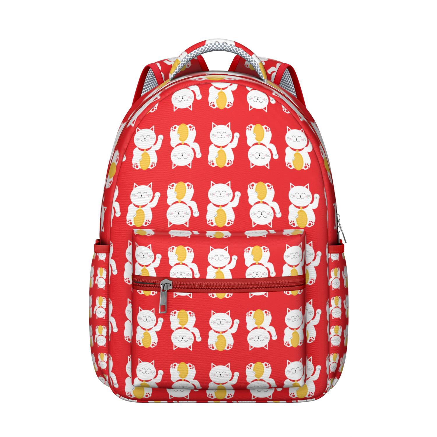 Cute Cat Waterproof Backpack for College Students - Hand-Drawn Cat ...