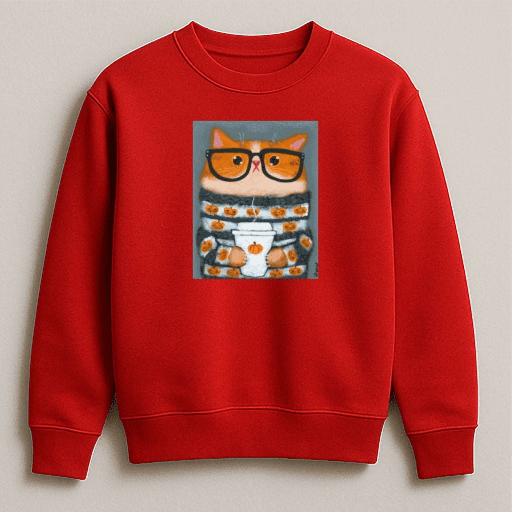 Cute Cat Wearing Autumn Sweater Cozy Seasonal Outfit Graphic Style ...