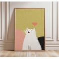Cute Cat White Kitty Minimalist Animal Quirky Heart Pet Lover Decor ...