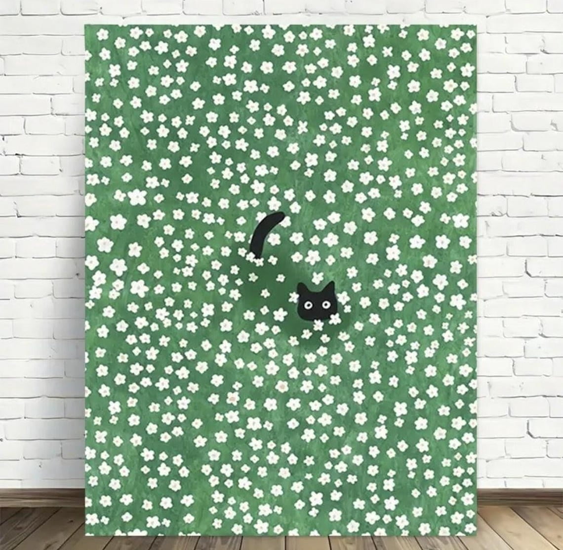 Cute Cat in Flower Field Animal Lover Cat Person Poster Unframed Paper ...