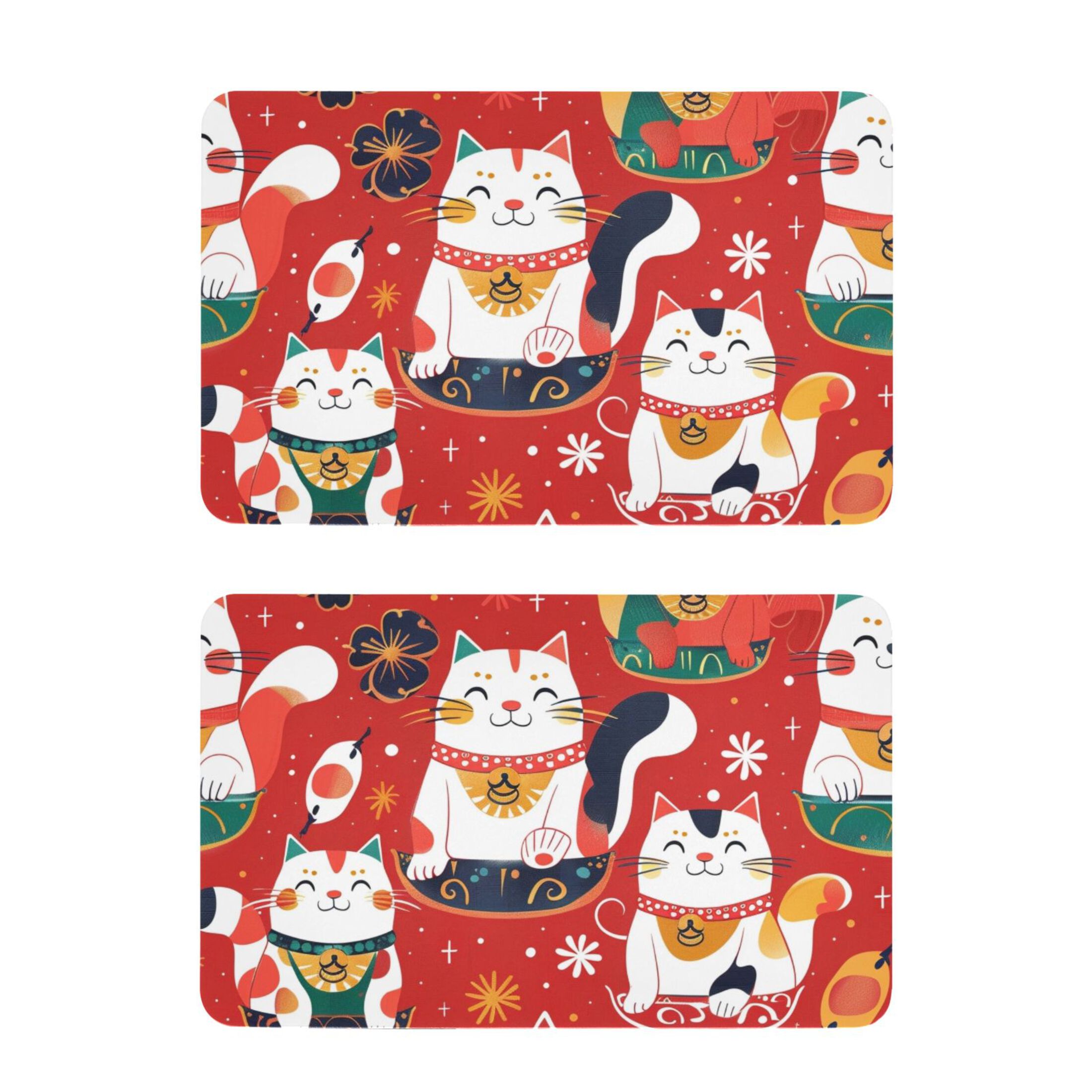 Cute Cat on Red Fridge Magnets Sticker Refrigerator Magnetic Kitchen ...