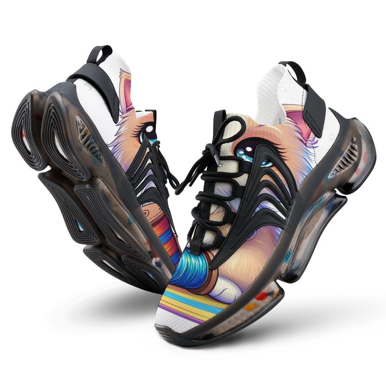 Cute Cat with Cracker Walking Shoes for Men Woman Lightweight Tennis ...