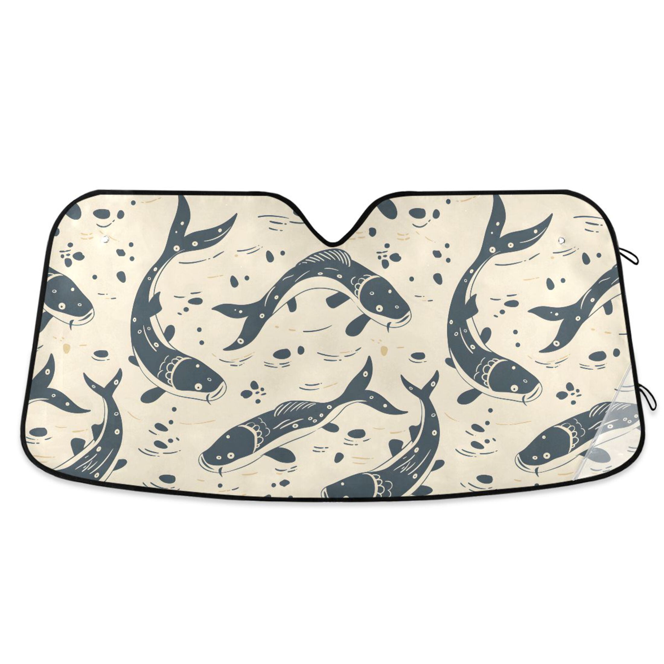 Cute Catfish Car Windshield Sun Shade Foldable Car Front Window Visor ...