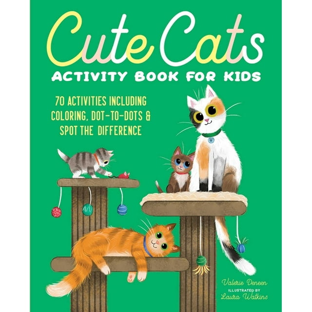 Cute Cats Activity Book for Kids : 70 Activities Including Coloring ...