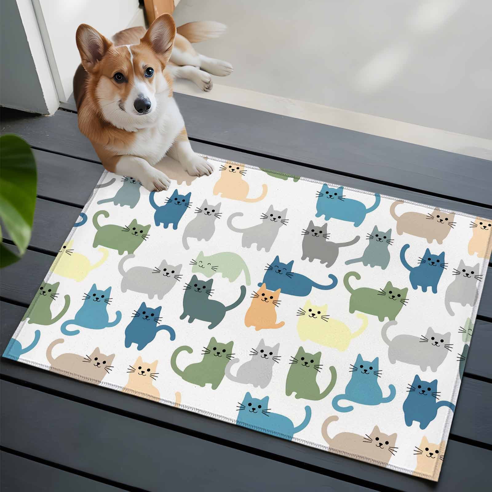 Cute Cats Animals Bathroom Mat 2x3 FT, Non Slip Small Kitchen Mat, Pets ...