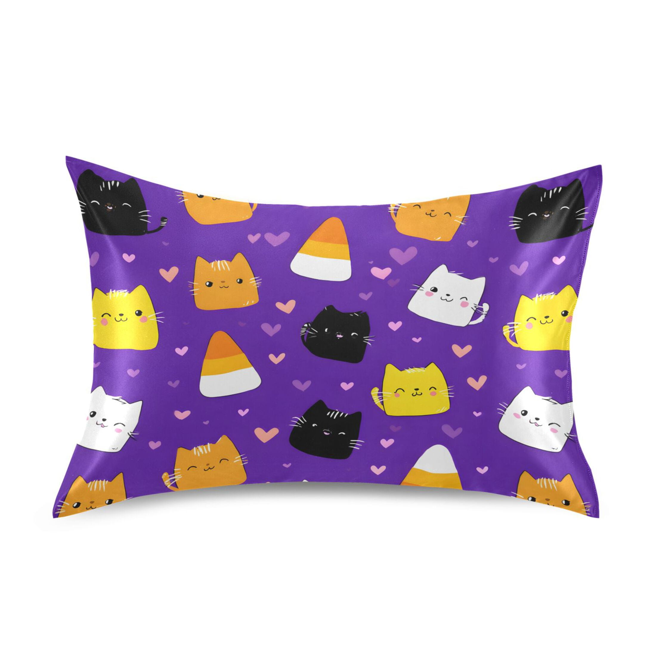 Cute Cats Candy Pillowcase Standard Size Luxury Silky Soft Wrinkle ...