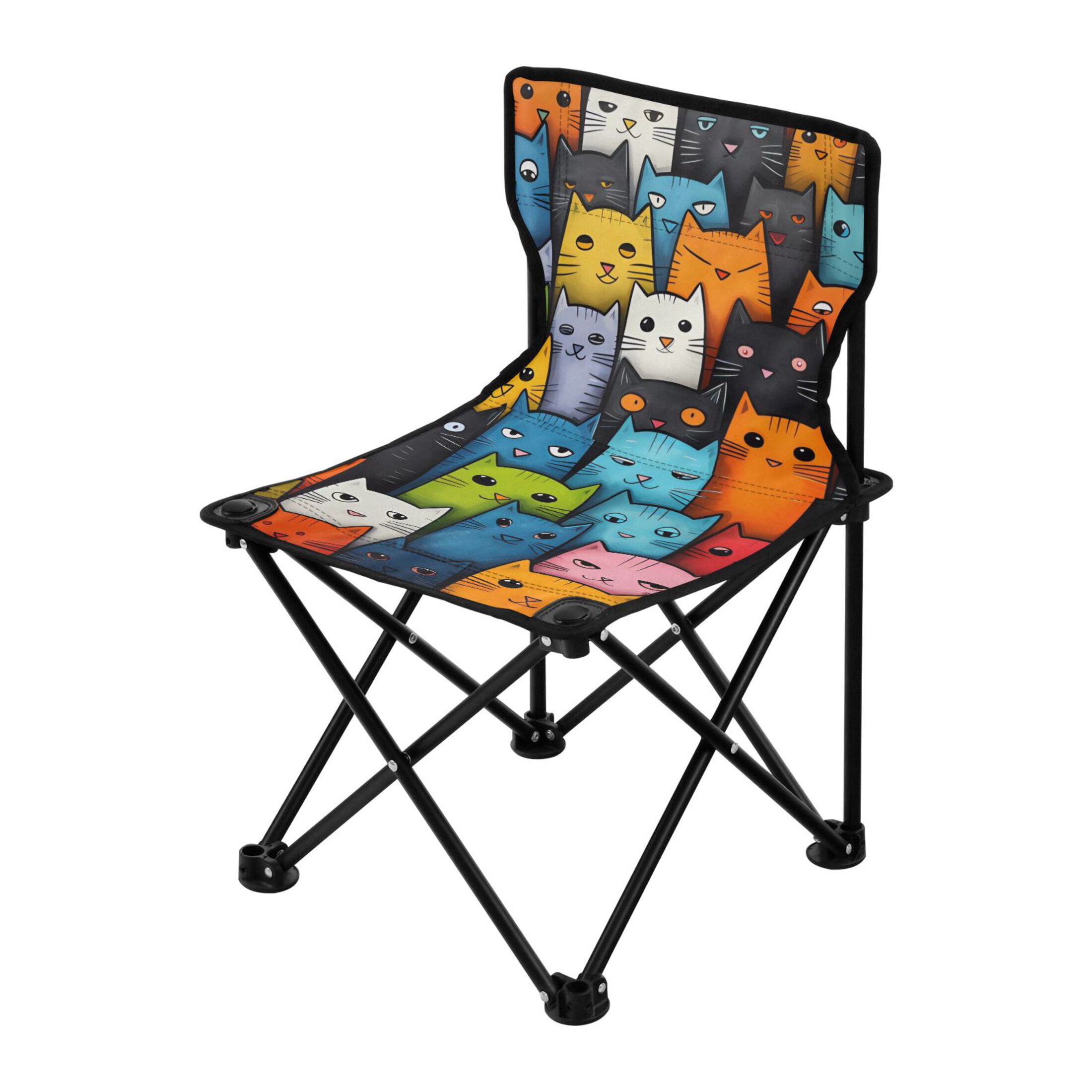 Cute Cats Colorful Portable Camping Chair Outdoor Folding Beach Chair ...