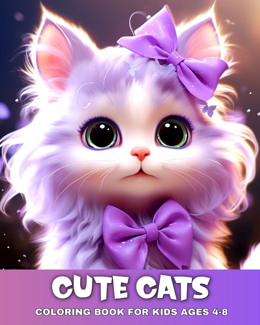 Cute Cats Coloring Book for Kids Ages 4-8: Adorable Cat Coloring Pages ...