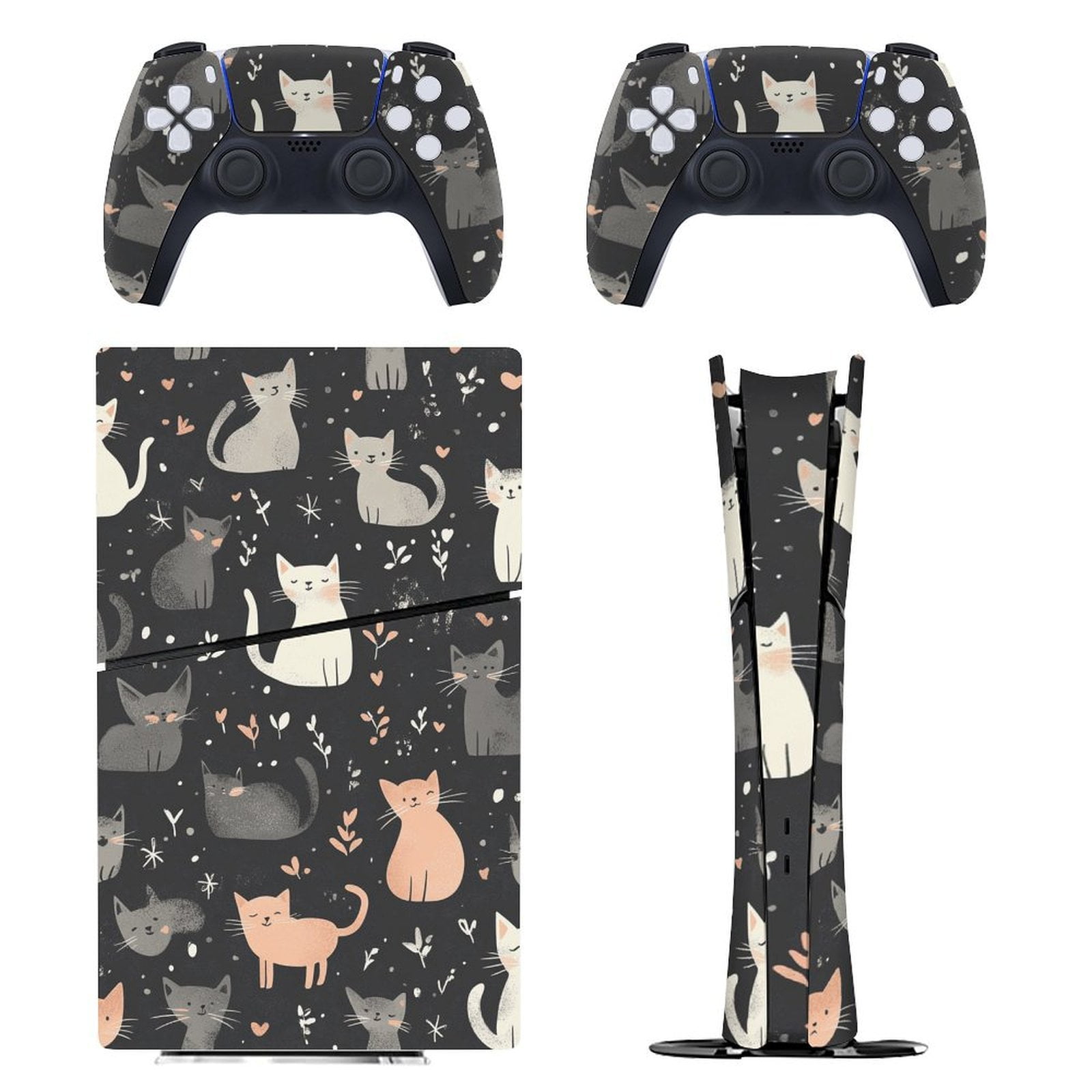 Cute Cats Console Skin Bundle for PS5 Pro Slim Disc & Digital / PS4 ...