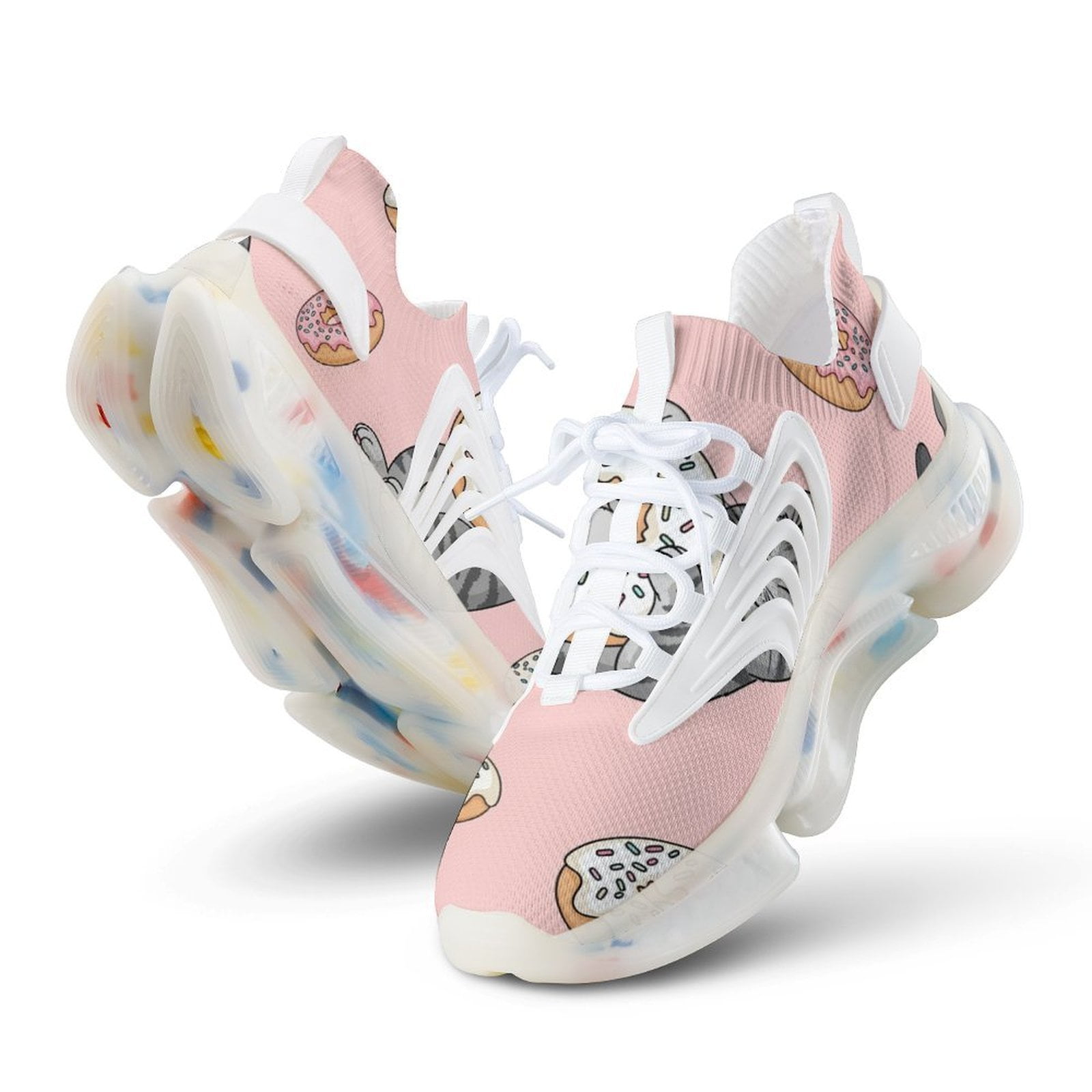 Cute Cats Donuts Pink Pattern Walking Shoes for Men Woman Lightweight ...