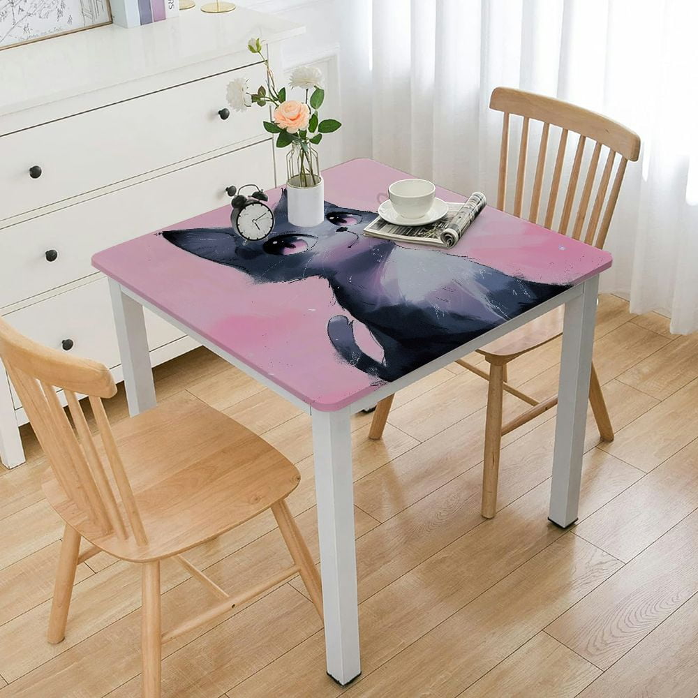 Cute Cats Kitten Square Tablecloth Waterproof Polyester Fabric Table ...