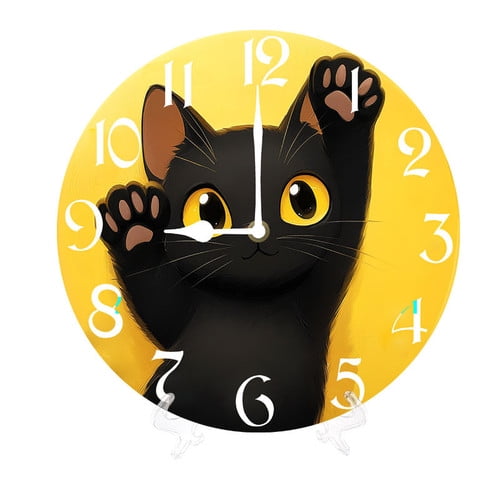 Cute Cats Paws Wall Clock, Non Ticking Silent Quartz Analog Clocks ...