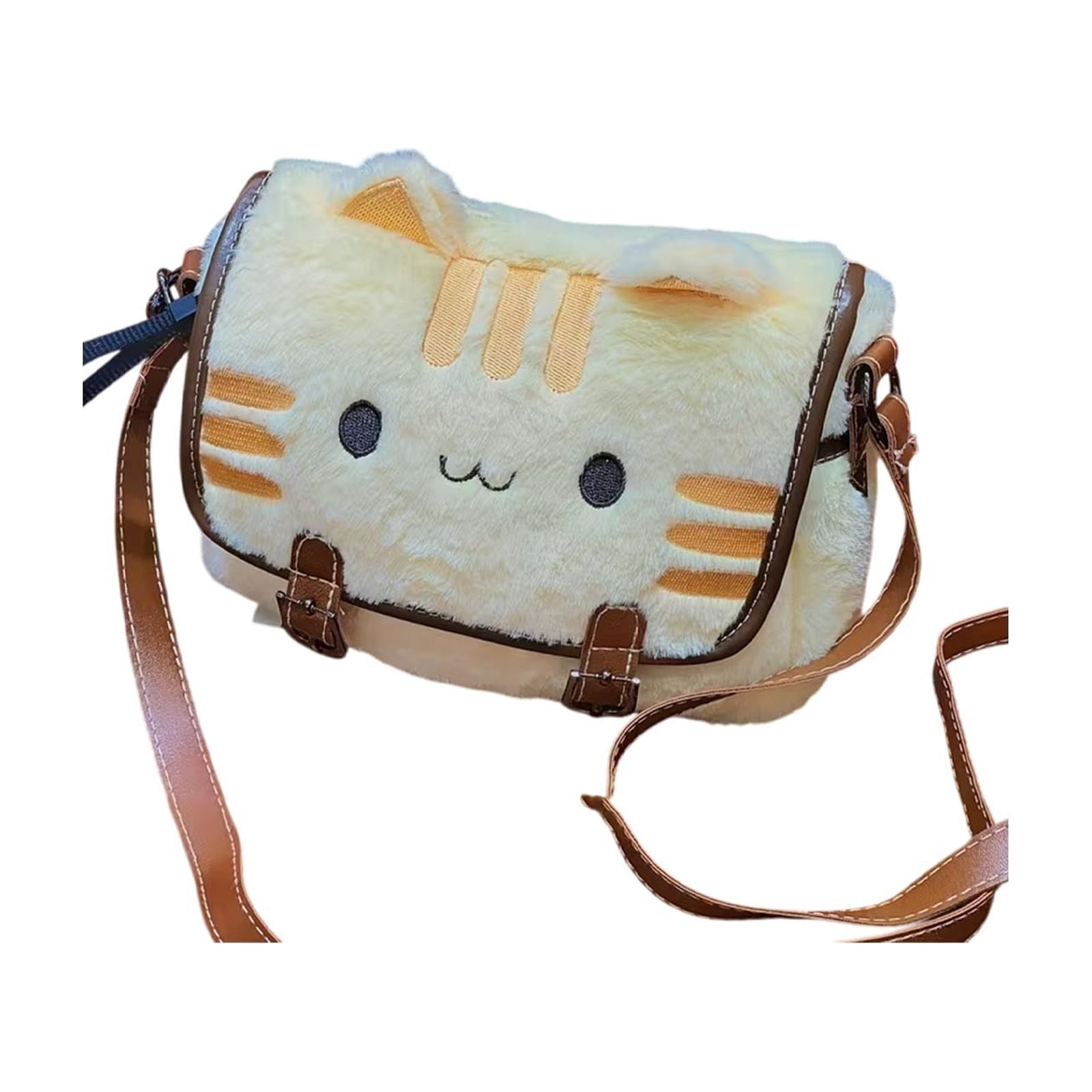 Cute Cats Shape Plushs Bags Bags Crossbody Storage Bags Handheld and ...