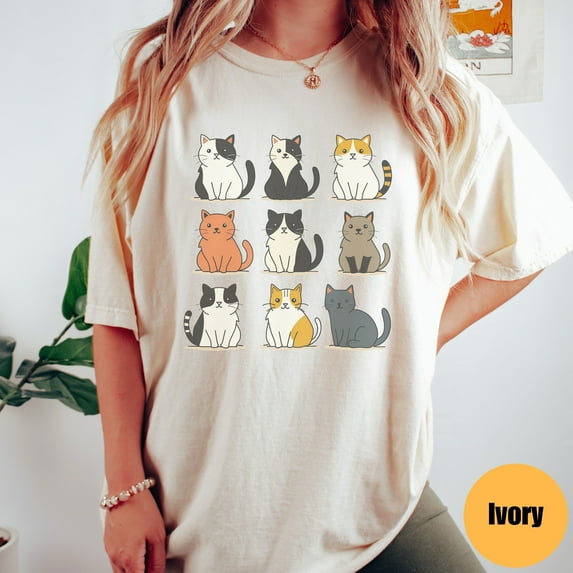 Cute Cats Shirt Cat Lover Shirt Cat Lover Gift Cat Mom Tshirts Black ...