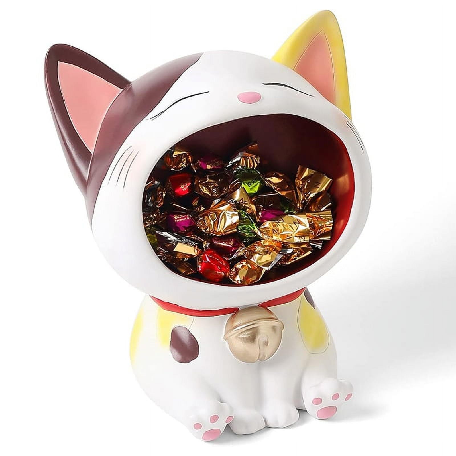 Cute Cats Statue Ornament Storage, Modern Resin Art Sculpture Desktop ...