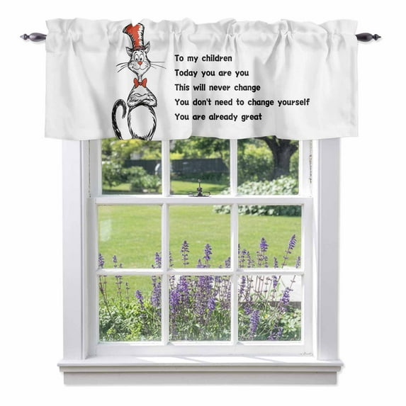 Cute Cats Wear Red Hats Valances for Windows, Healing Words to My ...