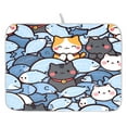 Cute Cats and Fish Drying Dish Mat Quick Drying Absorbent Soft Durable ...