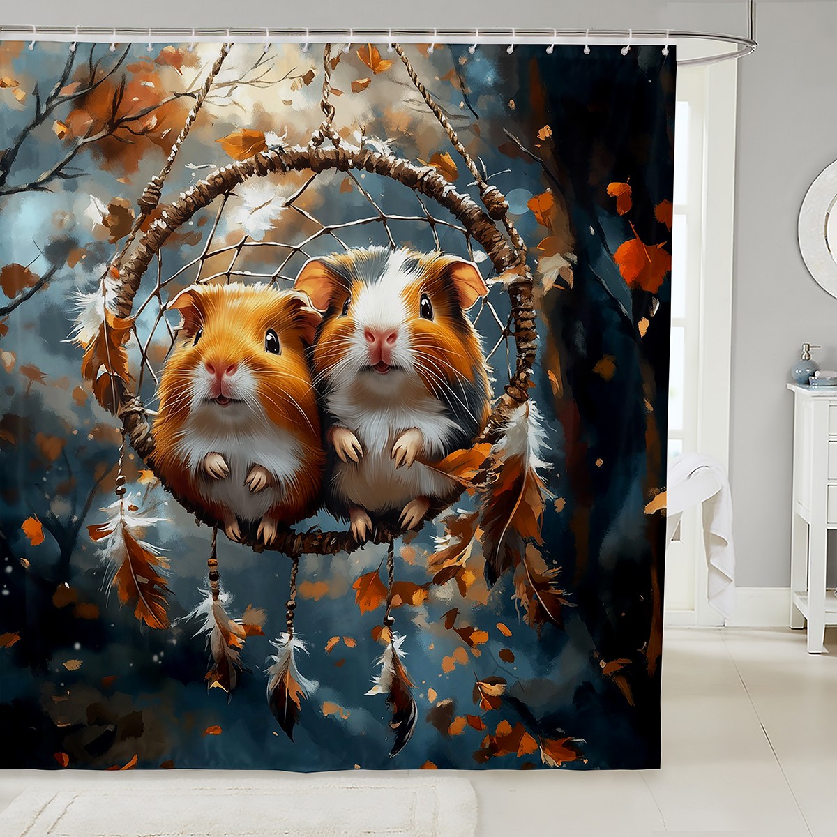 Cute Cavy Fabric Shower Curtain Dream Catchers Bathroom Accessories 72 ...
