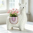 Cute Ceramic Alpaca Flowerpot for Desk Decoration, Ideal for Small ...