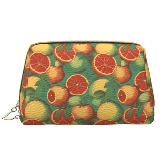 Cute Cerulean Orange Makeup Bag, Large Capacity Cosmetic Bag Portable ...