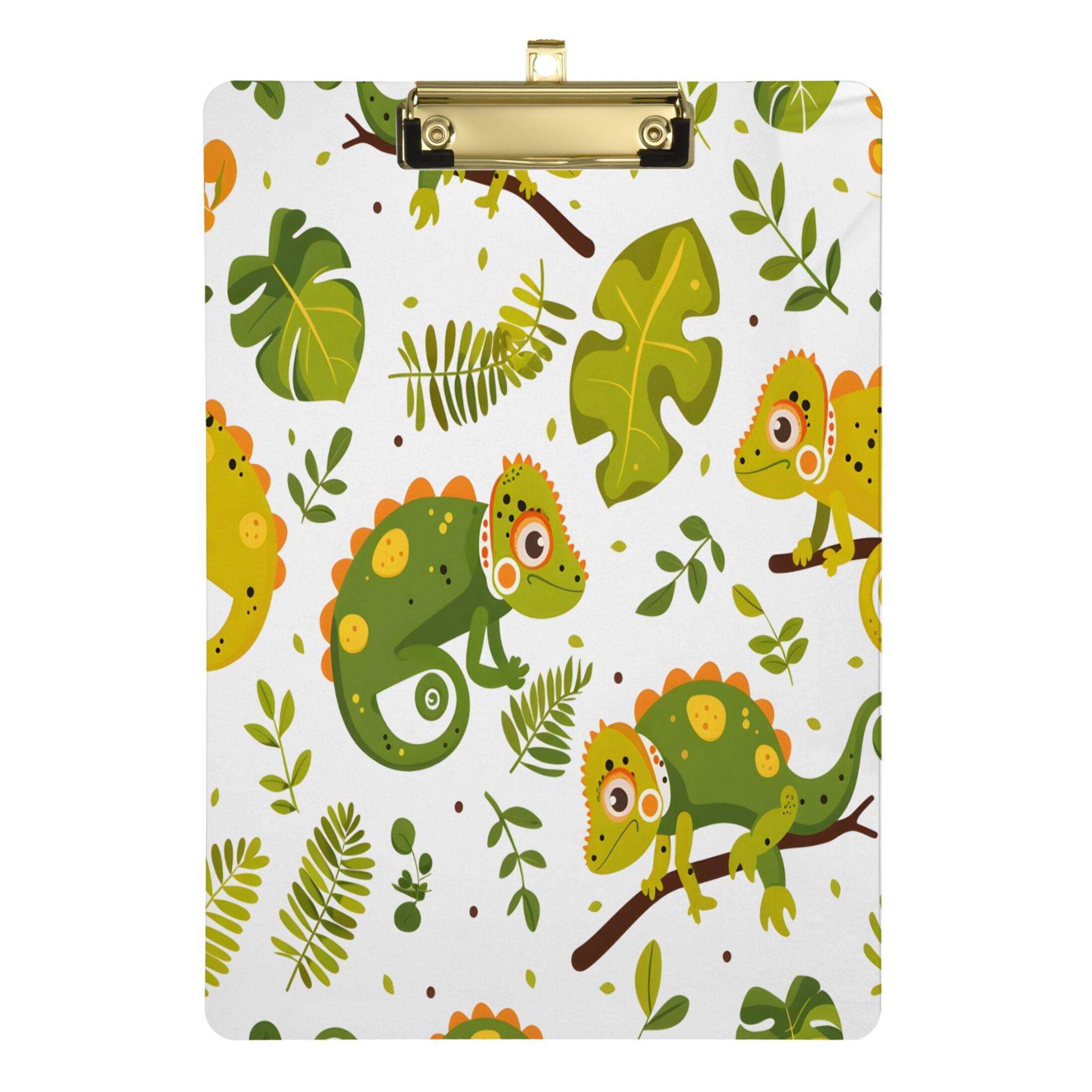 Cute Chameleon and Palm Leaf Acrylic Clipboards A4 Standard Letter Size ...