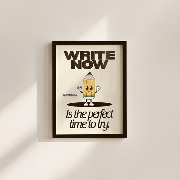 Cute Character Classroom Writing Positivity Retro Art Poster, Unframed ...