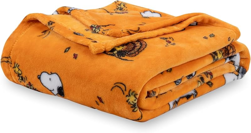 Cute Character Plush Throw Blanket,Peanuts Poses and Paws Grey ...