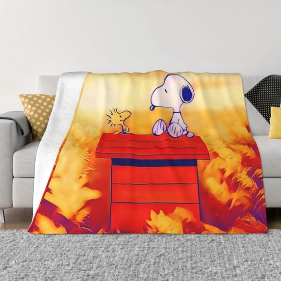Cute Character Plush Throw Blanket,Peanuts Poses and Paws Grey ...